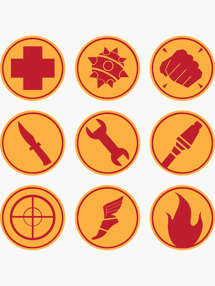 "Team Fortress 2 Team Badges (RED Team)" Sticker for Sale by ...