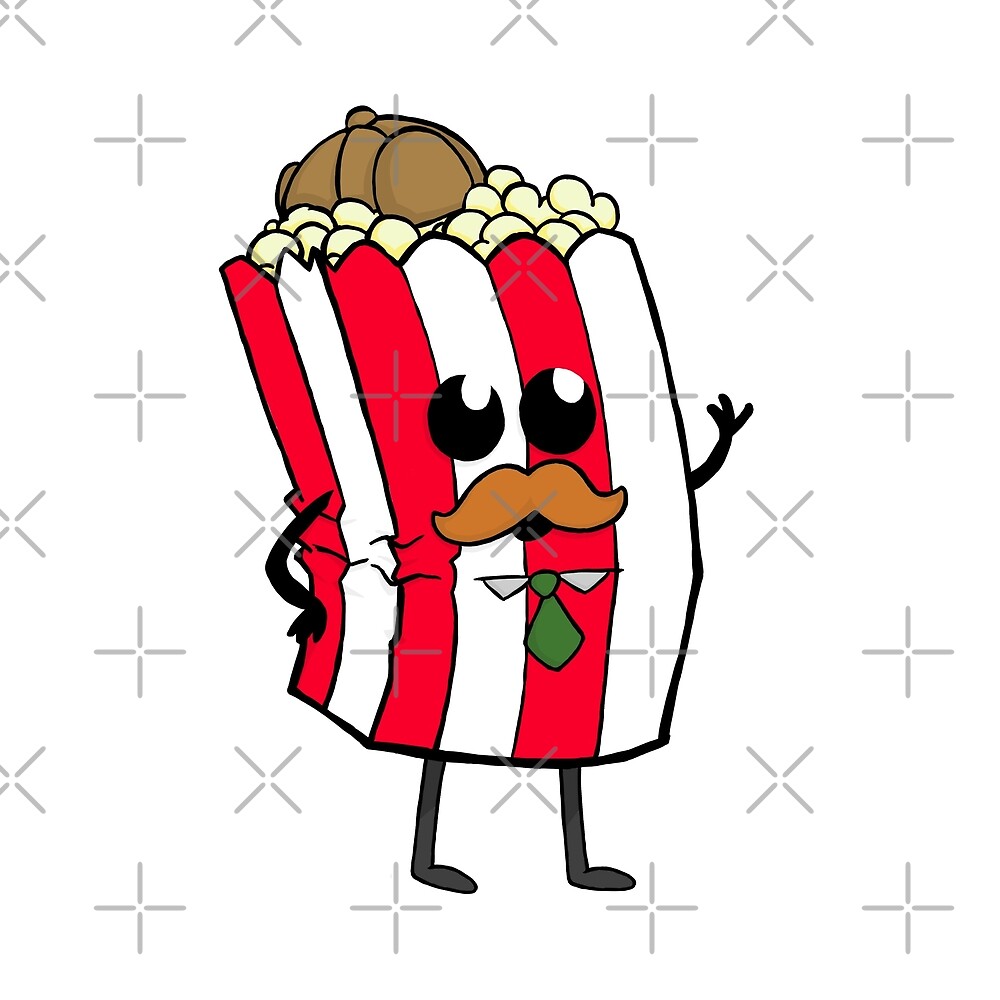 "Detective Popcorn and his Buttery Goodness!" by Jess McGarity | Redbubble