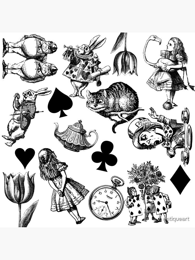 "Alice's Adventures in Wonderland White Rabbit Mad Hatter" Poster for ...