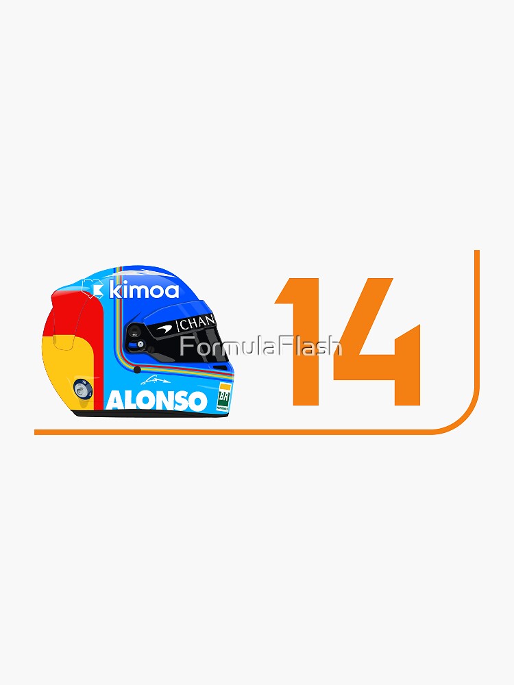 "Fernando Alonso 2018 Helmet and Number" Sticker for Sale by ...