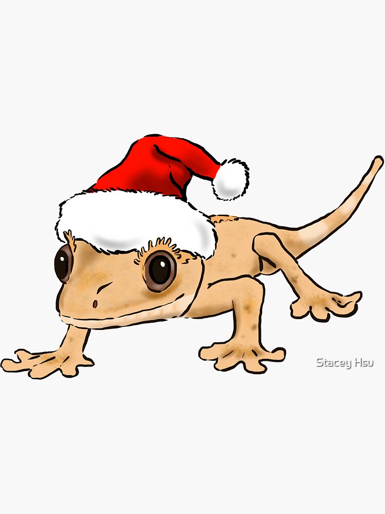 "Santa Crestie, Christmas Crested Gecko, Holiday Gecko, Santa Lizard ...