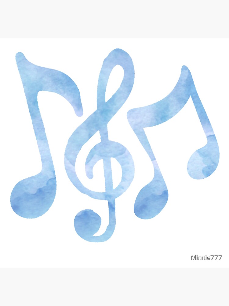 "Musical Watercolor Blue Notes" Sticker for Sale by Minnie777 | Redbubble