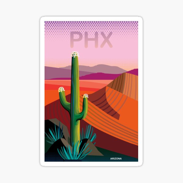 "Phoenix Arizona Travel Poster" Sticker for Sale by charker | Redbubble
