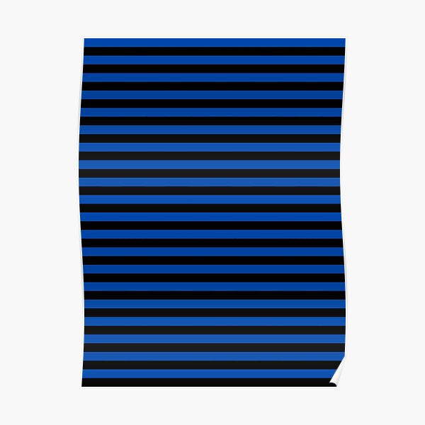 "Cobalt Blue and Black Horizontal Stripes" Poster for Sale by ...