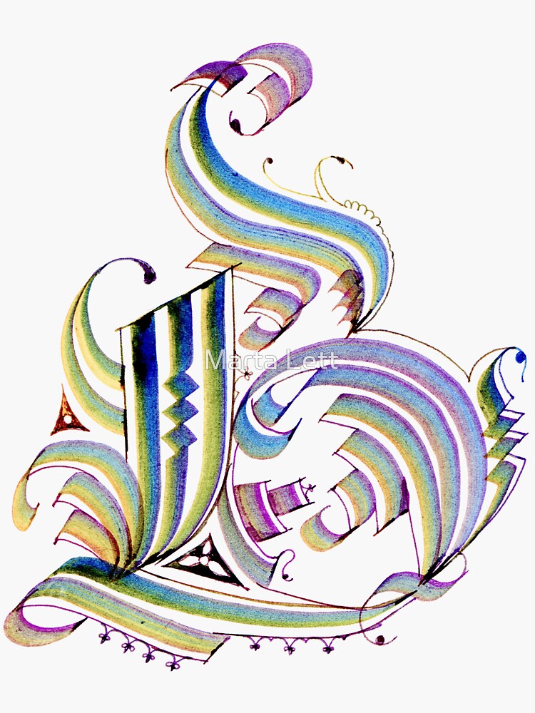 "Gothic B" Sticker for Sale by Martacelt | Redbubble