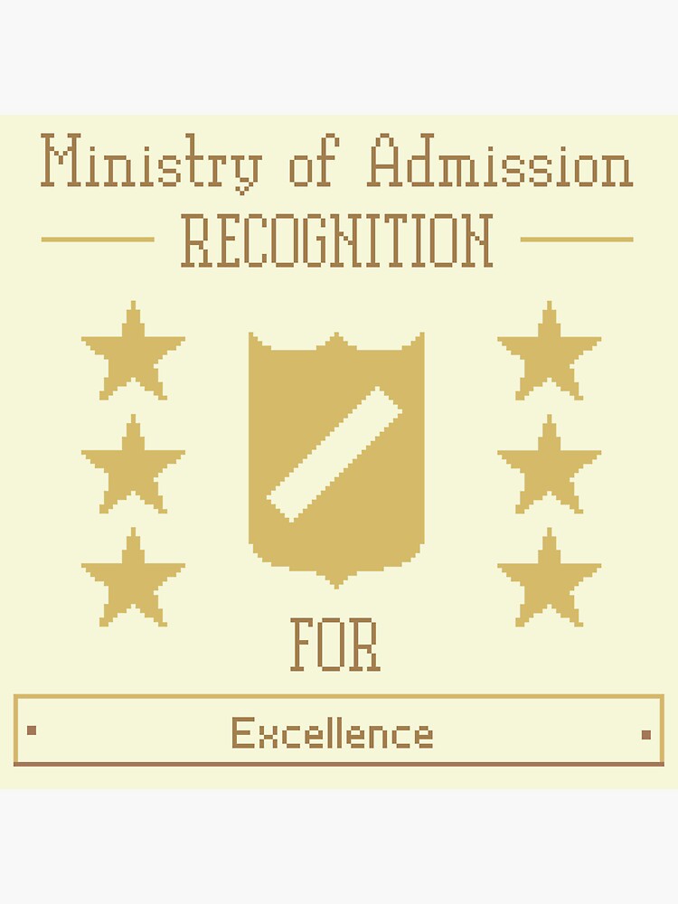 "Papers Please - Award of Excellence 01" Sticker by Chloé Fortin Côté ...