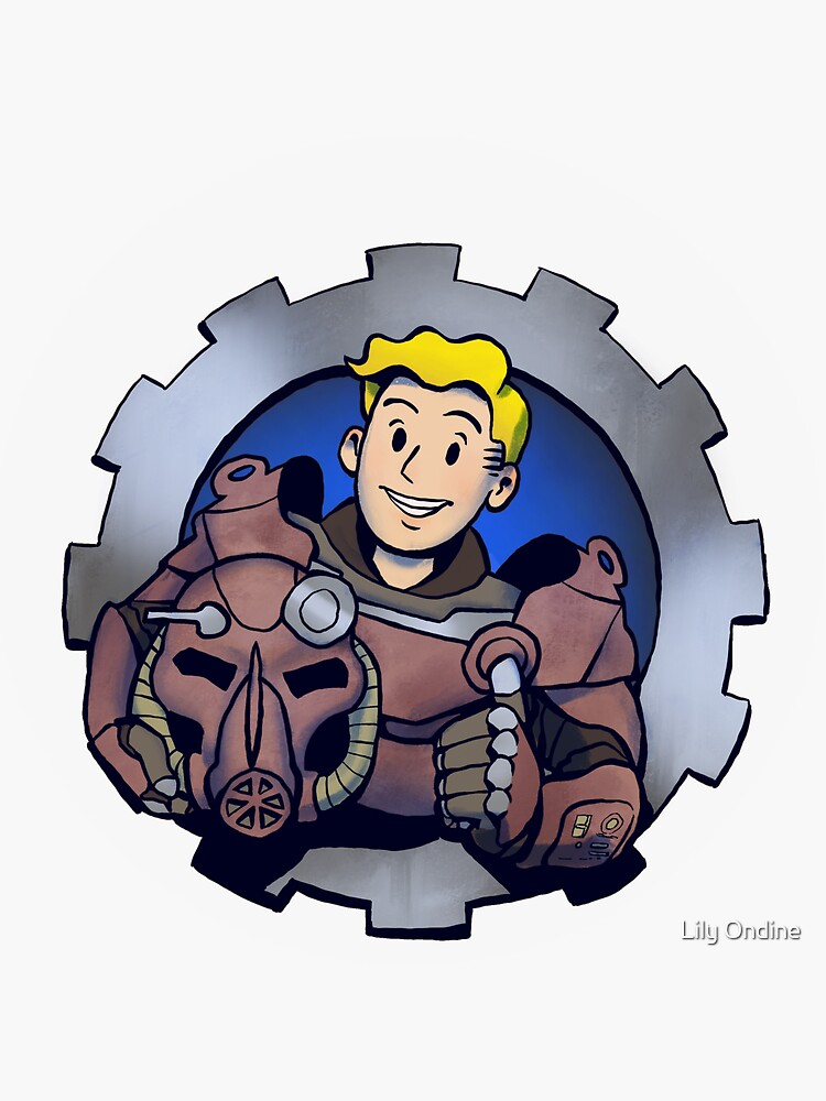 "Fallout power armor vault boy" Sticker for Sale by Ondinel | Redbubble