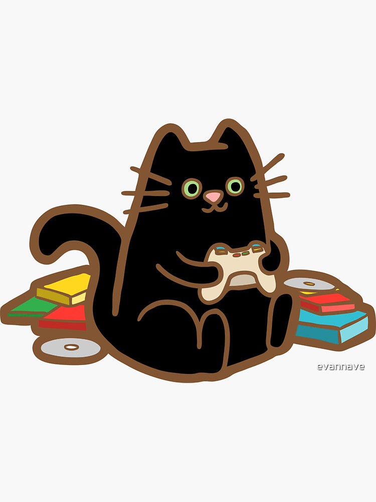 "Gamer Cat" Sticker for Sale by evannave | Redbubble