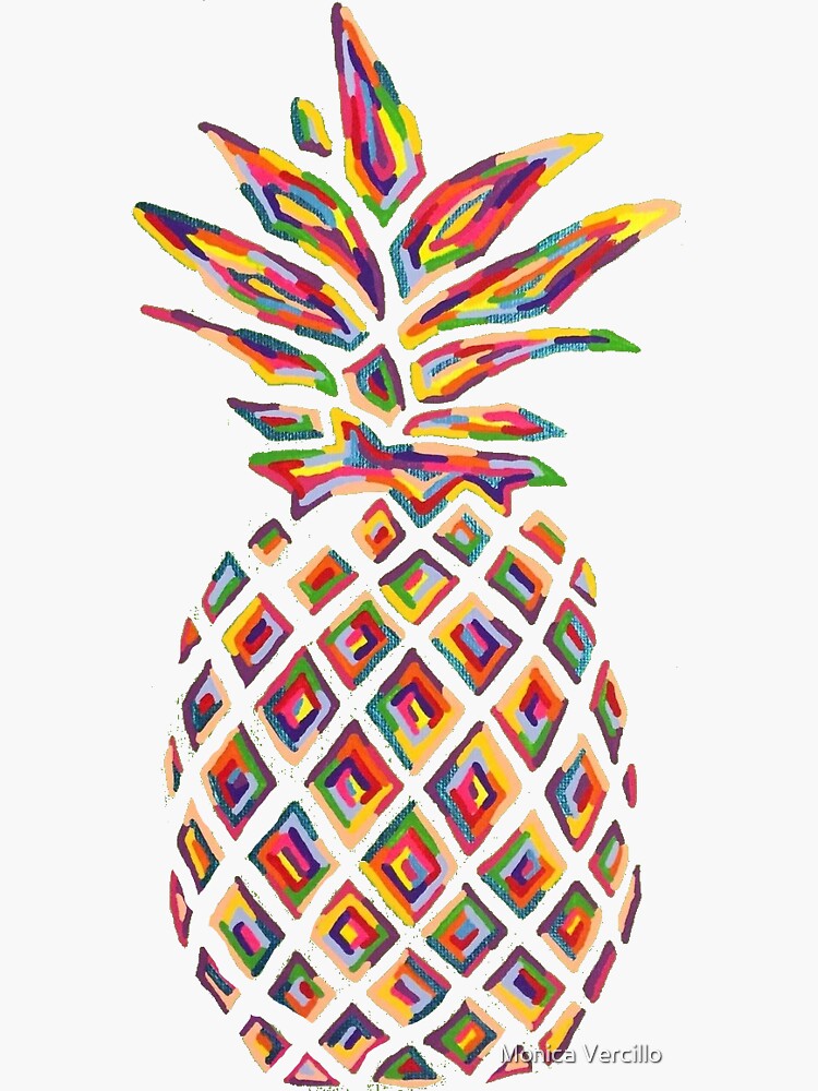"Trippy Rainbow Pineapple" Sticker by monicavercillo | Redbubble