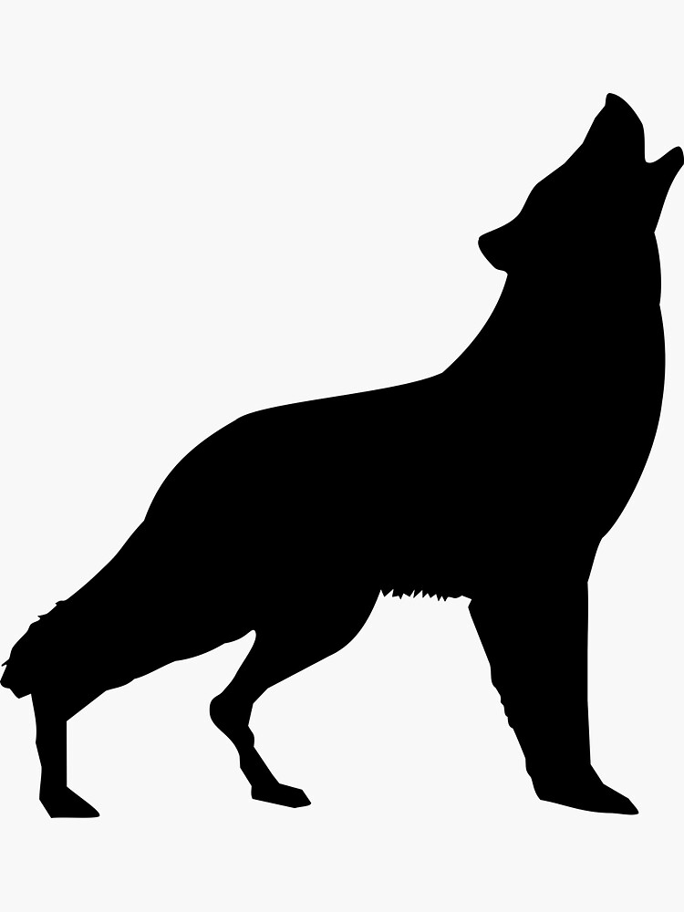 "Wolf silhouette" Sticker by fourretout | Redbubble