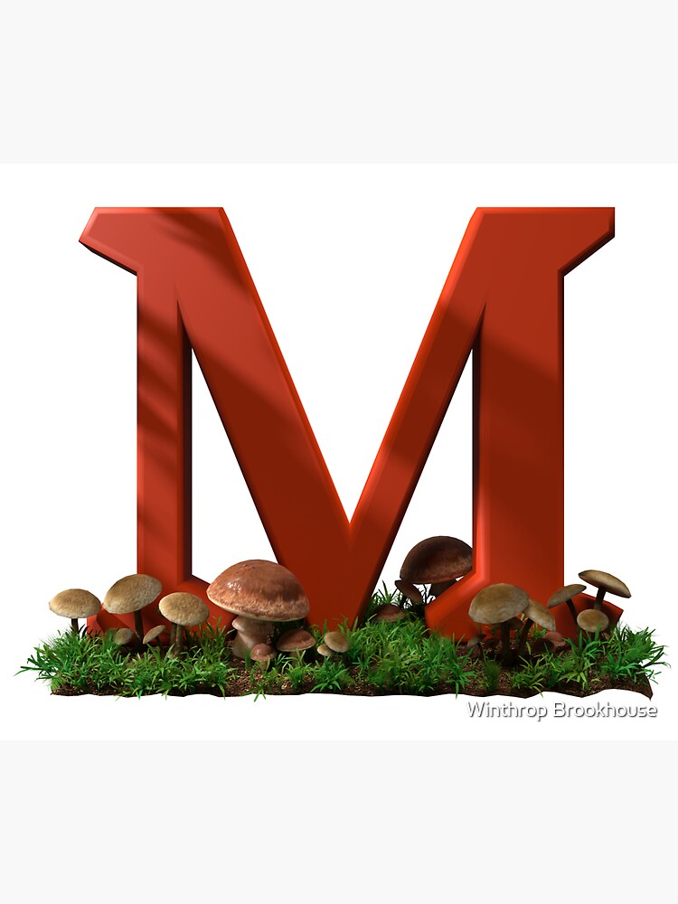 "M is for mushroom" Sticker for Sale by brookhouse | Redbubble