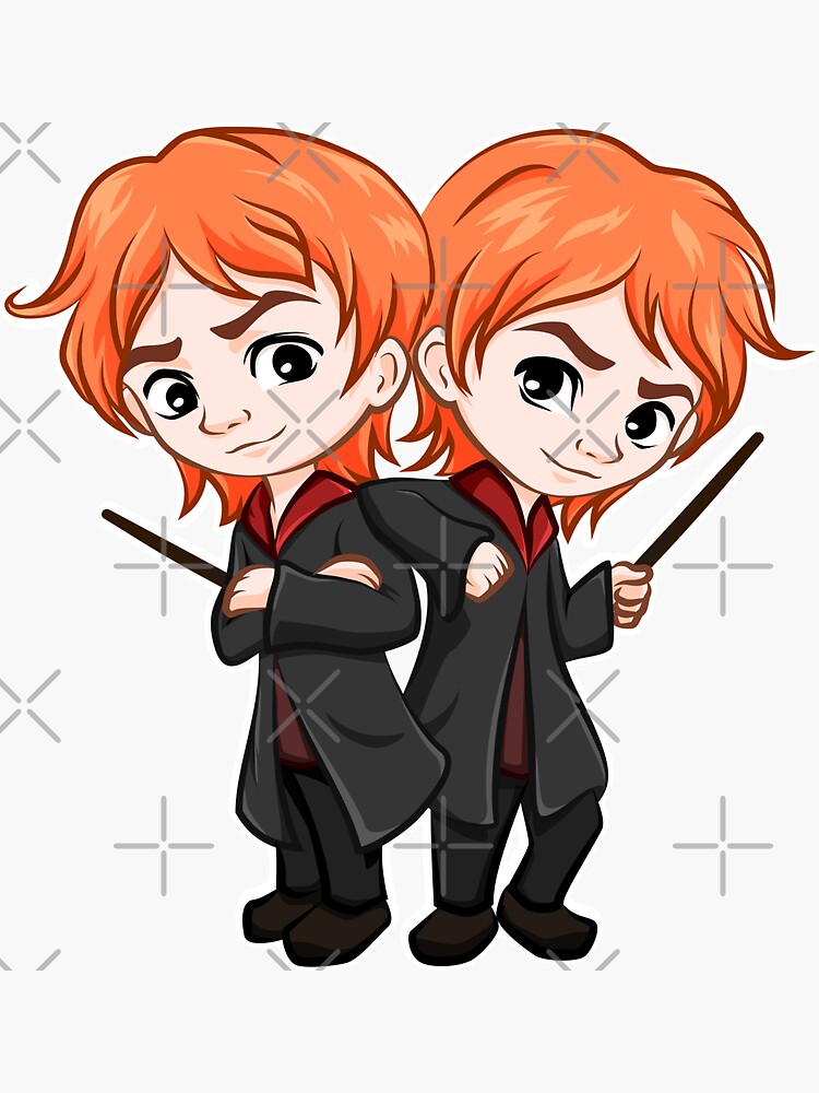 "Chibi Mischievous Twin" Sticker for Sale by LoShimizu | Redbubble