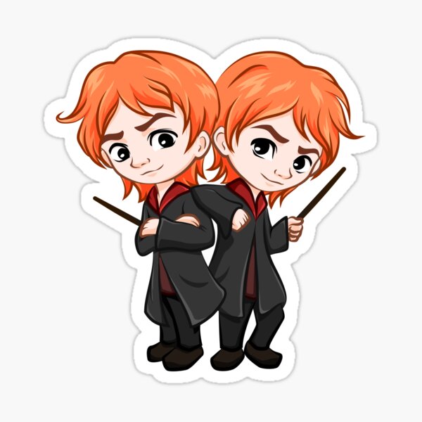 "Chibi Mischievous Twin" Sticker for Sale by LoShimizu | Redbubble