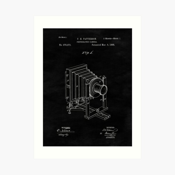 "Vintage Camera Blueprint Drawing Sheet One" Art Print by Glimmersmith ...