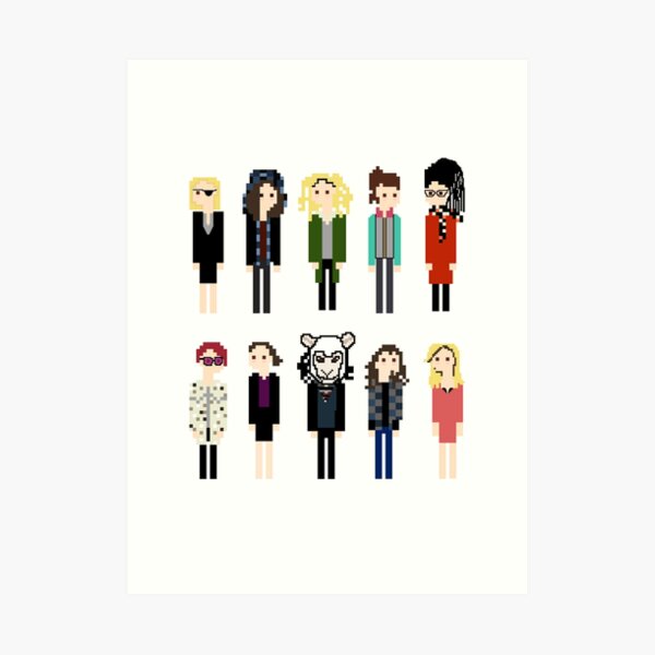 "Orphan Black Pixel Clones" Art Print for Sale by erialeduab | Redbubble