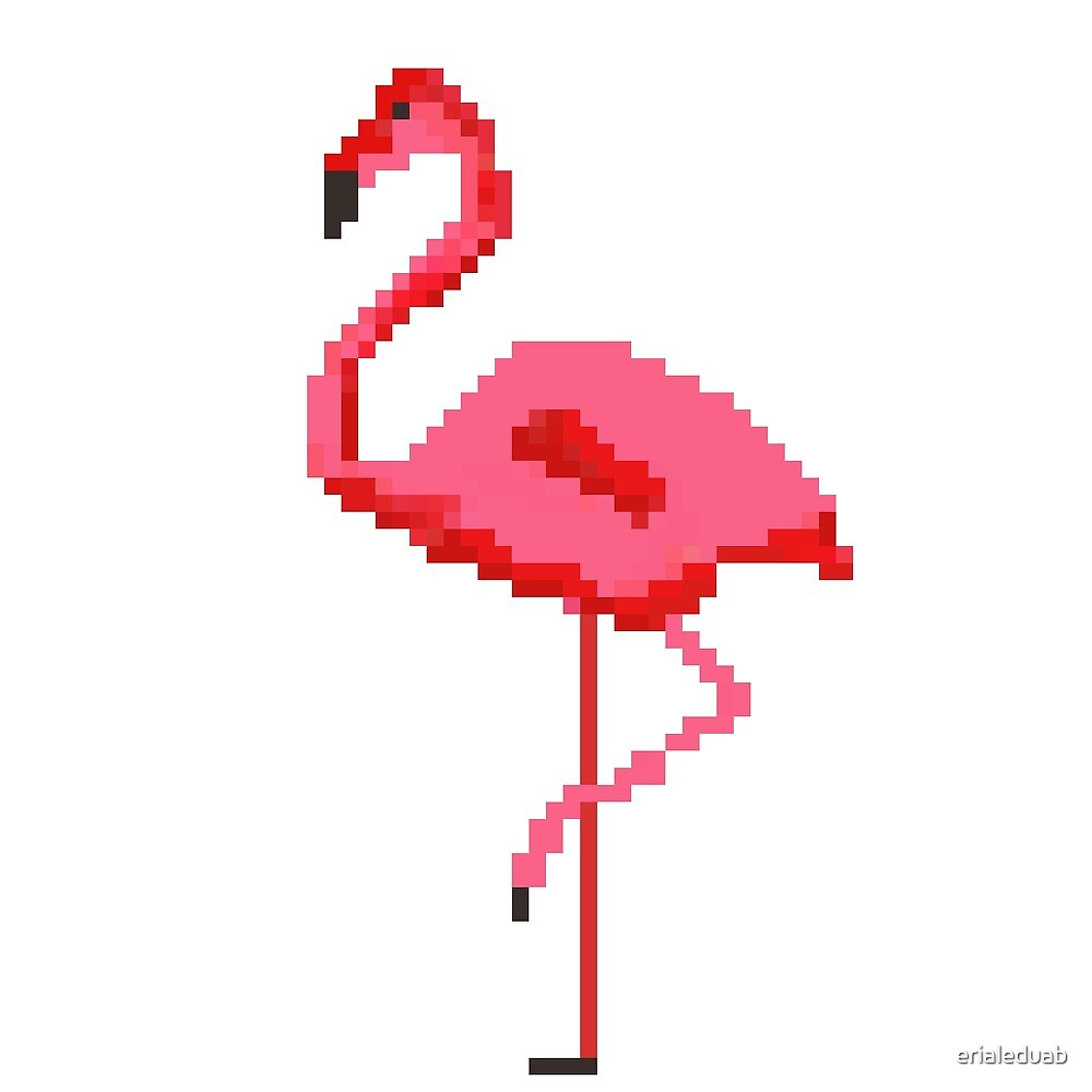 "Pixel Flamingo Print" by erialeduab | Redbubble