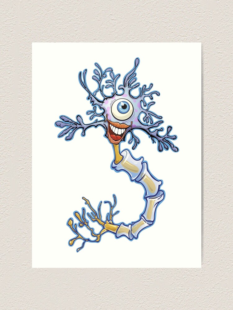 "Neurotic Laughing Neuron Cartoon" Art Print for Sale by SunNoonPark ...