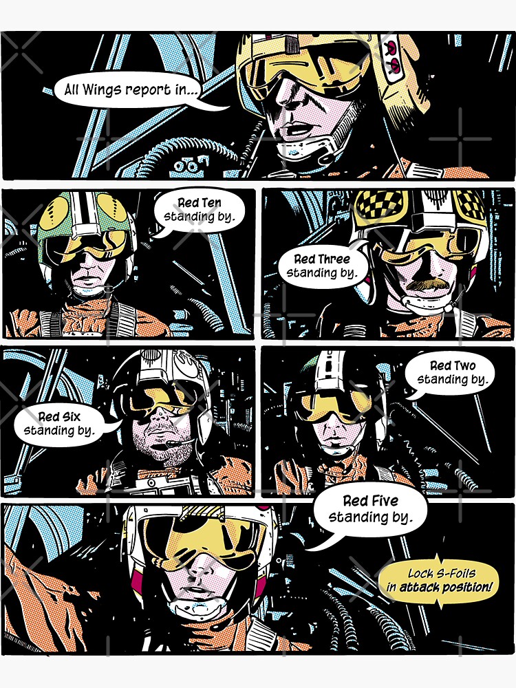 "Red Five Standing By" Sticker for Sale by mannypdesign | Redbubble