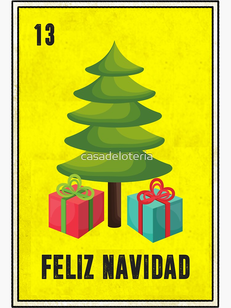 "Feliz Navidad Merry Christmas Mexican Loteria Bingo Card" Sticker by ...