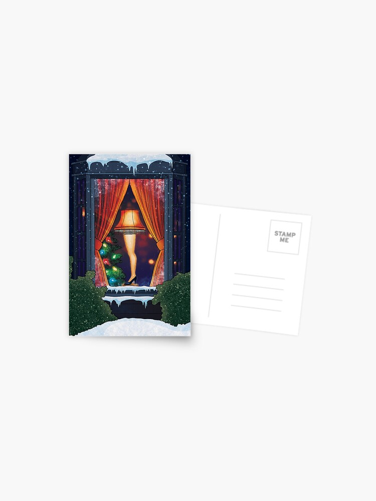 "A Christmas Story Leg Lamp Winter Scene" Postcard for Sale by Misery ...