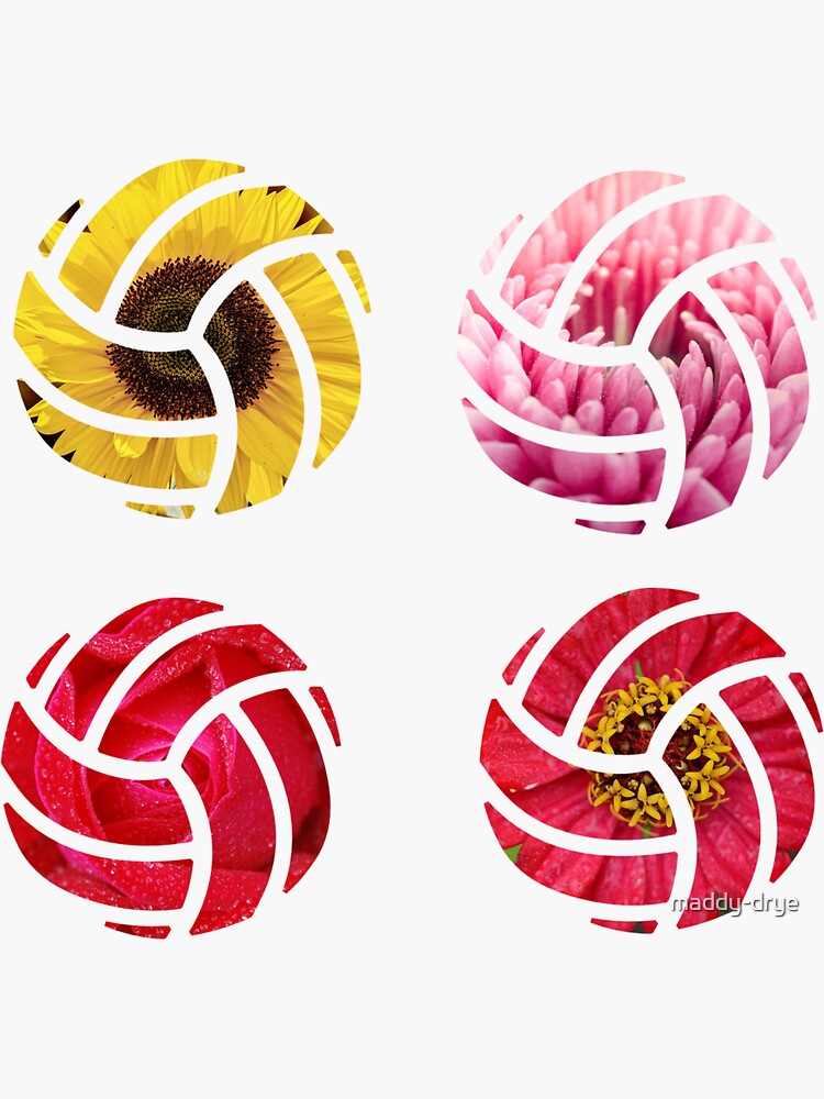 "Flower Volleyball Sticker Set" Sticker for Sale by maddy-drye | Redbubble