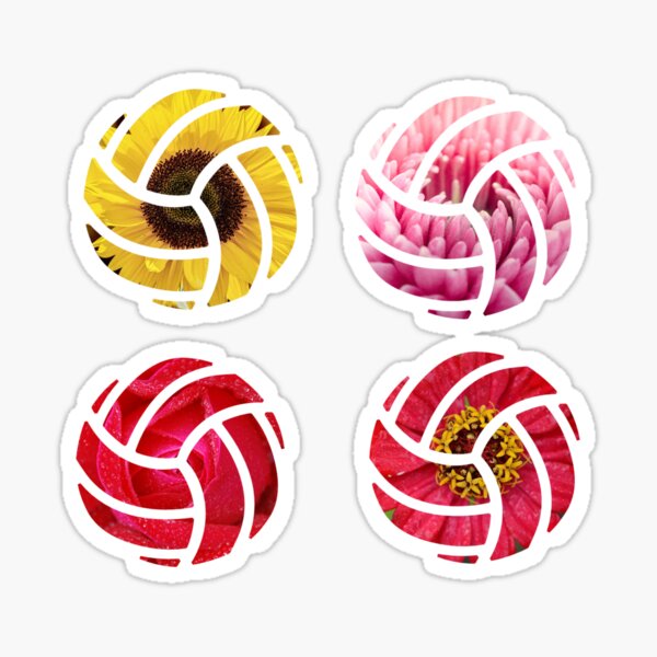 "Flower Volleyball Sticker Set" Sticker for Sale by maddy-drye | Redbubble