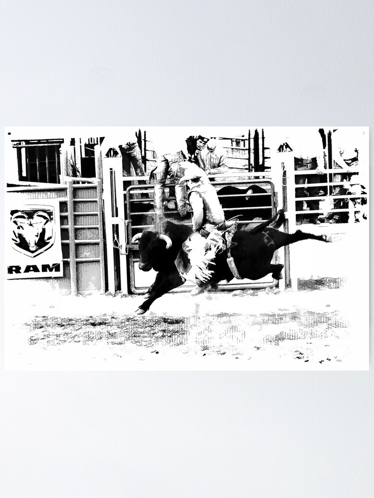 "Rodeo Bull Rider" Poster by NaturePrints | Redbubble
