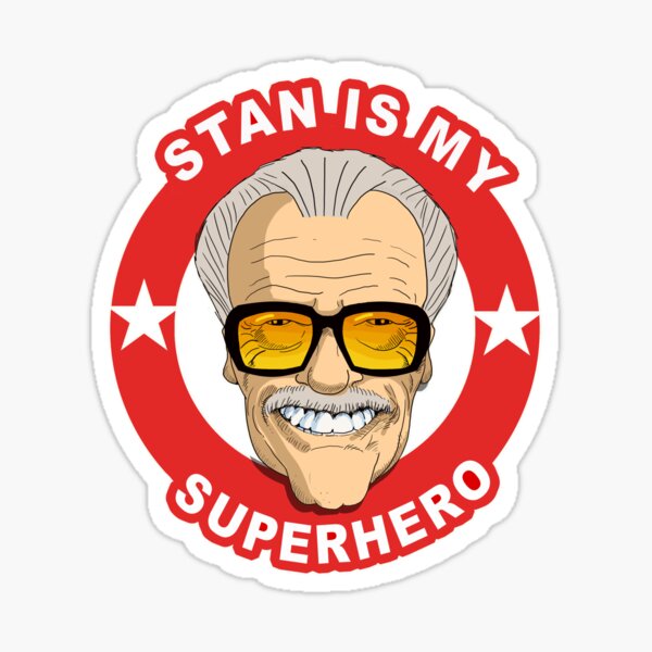 "STAN IS MY SUPERHERO- Comic Book Fan Boy" Sticker by Ice-Tees | Redbubble