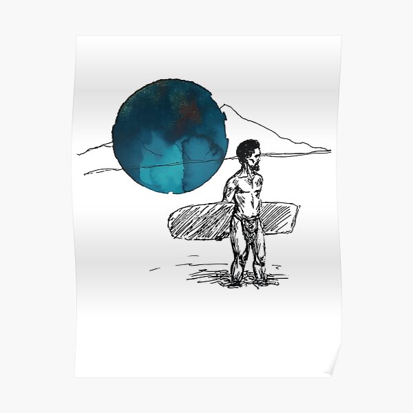 "Alaia Surfer over Teal Ink" Poster for Sale by wmcole | Redbubble