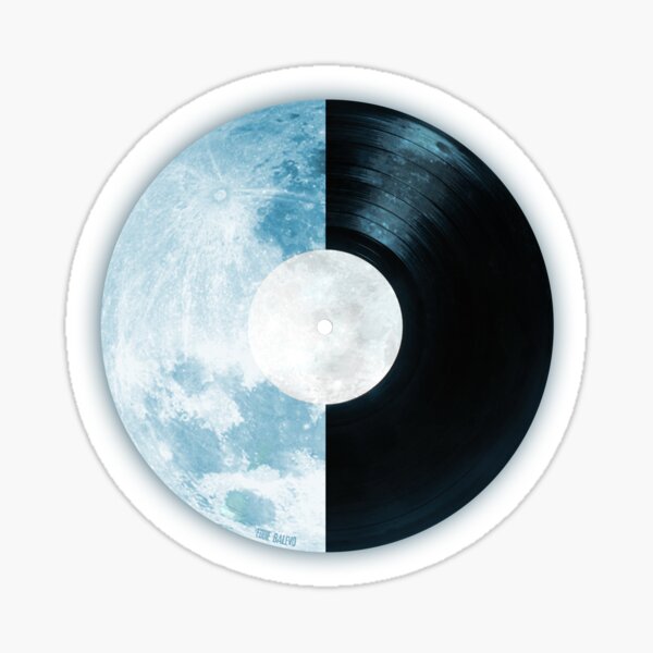 "Full Moon ~ Vinyl Record" Sticker by EddieBalevo | Redbubble