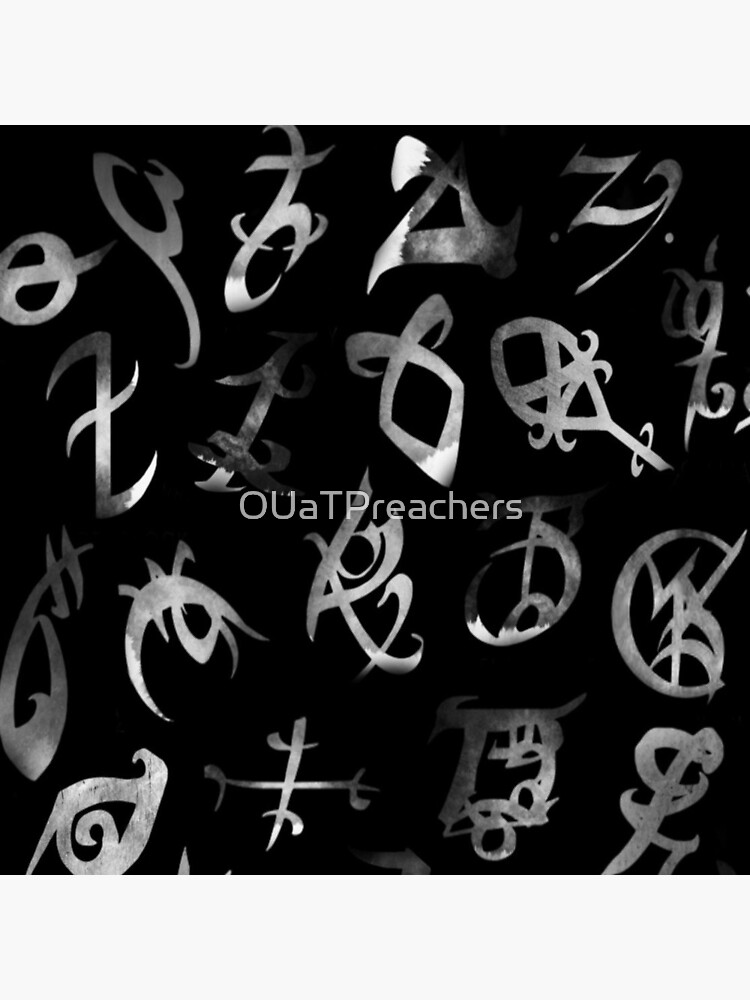 "Silver Runes" Throw Pillow for Sale by OUaTPreachers | Redbubble