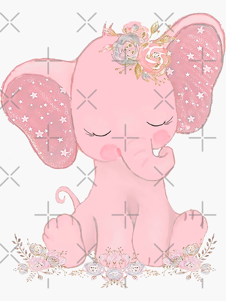 "Pink elephant" Sticker for Sale by StudioCamomille | Redbubble
