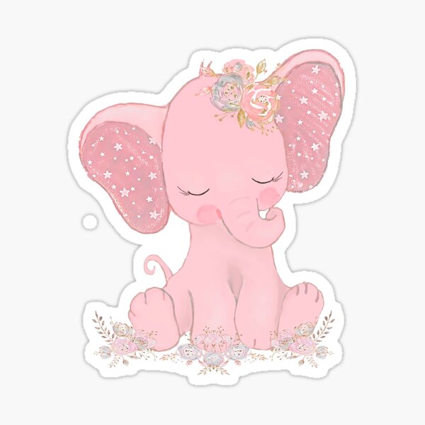 "Pink elephant" Sticker for Sale by StudioCamomille | Redbubble