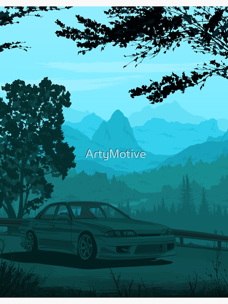 "R32 skyline Gtst touge illustration v2" Sticker for Sale by ArtyMotive ...