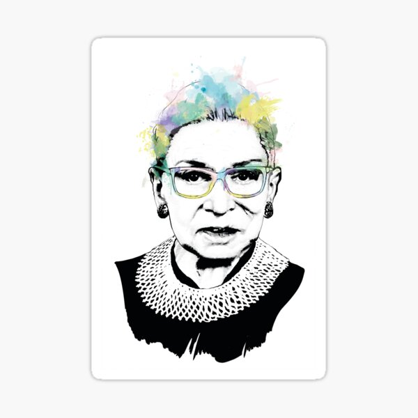 "Ruth Bader Ginsberg RBG Portrait Art " Sticker by oteliacarmen | Redbubble