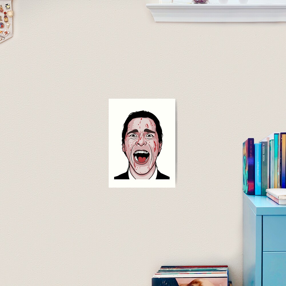 "American Psycho Patrick Bateman Screaming" Art Print for Sale by Rev ...