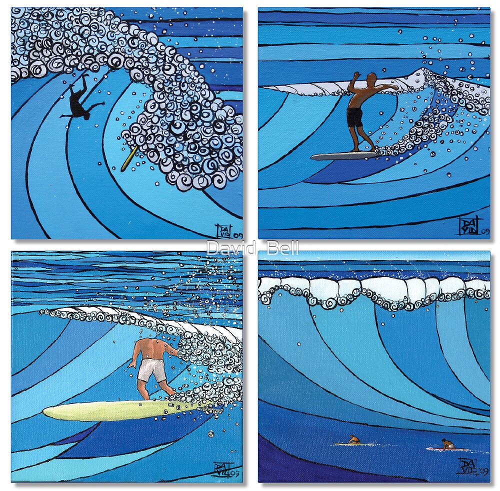 "The Classic Wave Series ~ Quadtych" by David Bell | Redbubble