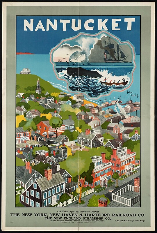 "Vintage Nantucket Massachusetts Travel Vacation Holiday Advertisement ...
