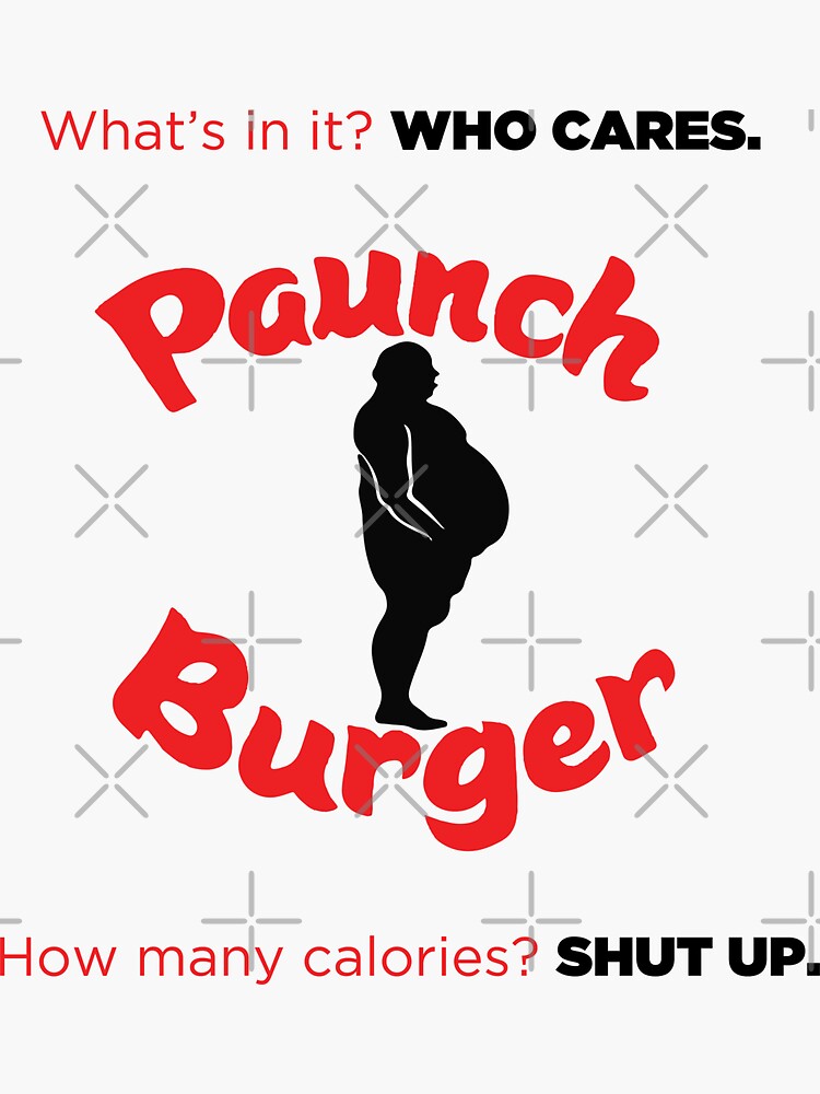 "Paunch Burger" Sticker for Sale by mcarlsondesigns | Redbubble