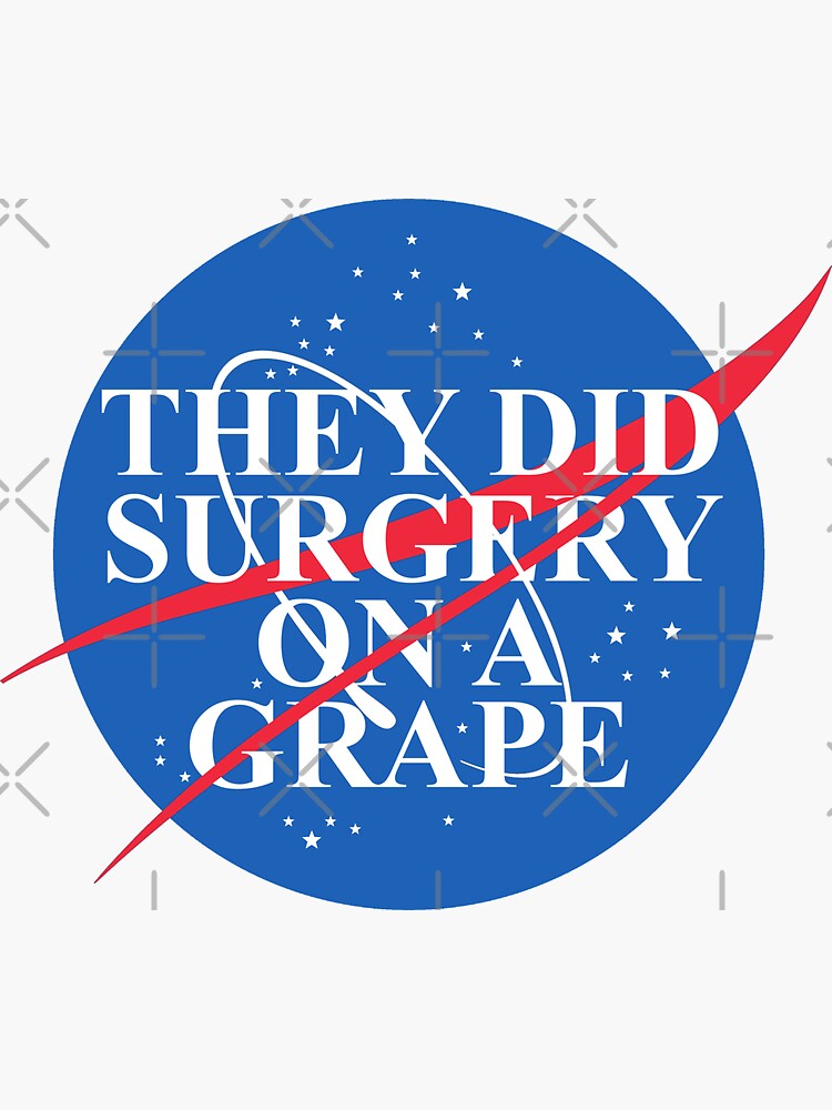 "They did surgery on a grape shirt meme" Sticker for Sale by dgavisuals ...