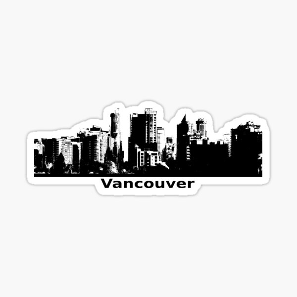 "Vancouver Canada skyline" Sticker by RetroFuchs | Redbubble