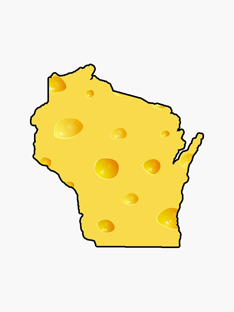 "Wisconsin Cheese State" Sticker for Sale by baileymincer | Redbubble