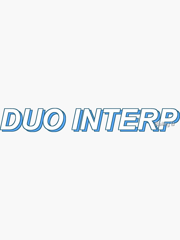 "duo interpretation" Sticker for Sale by baileybouk | Redbubble