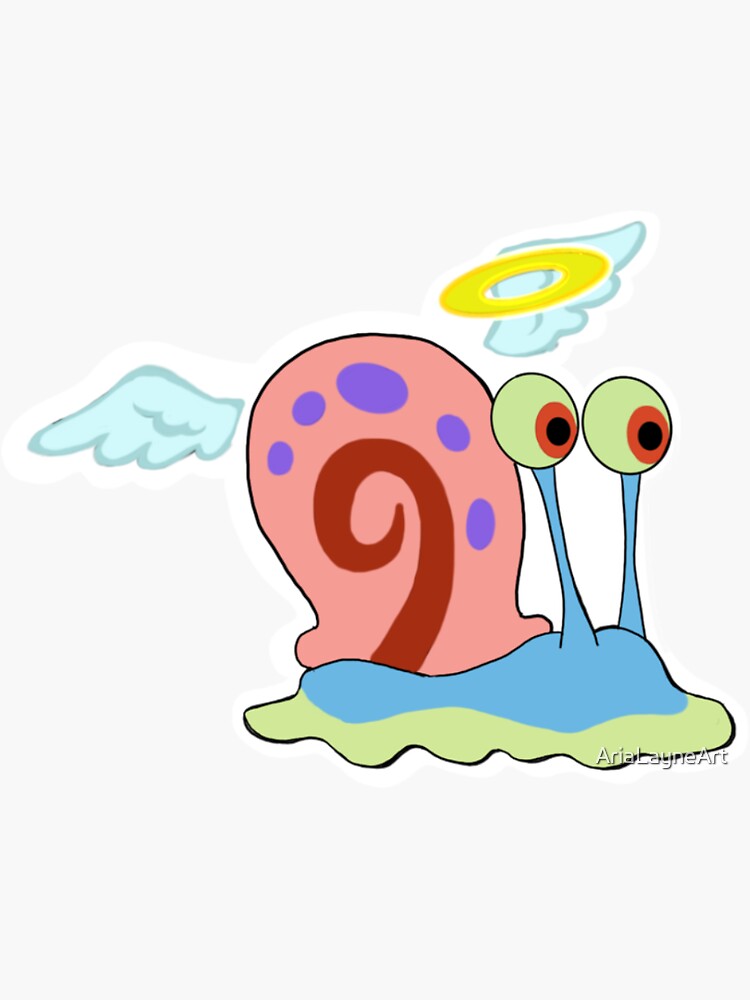 "Angel Gary The Snail Spongebob" Sticker for Sale by AriaLayneArt ...