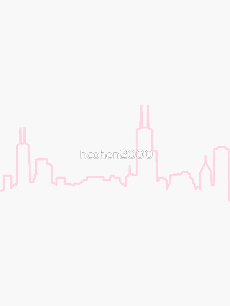 "Chicago Skyline- Pink" Sticker by hcohen2000 | Redbubble