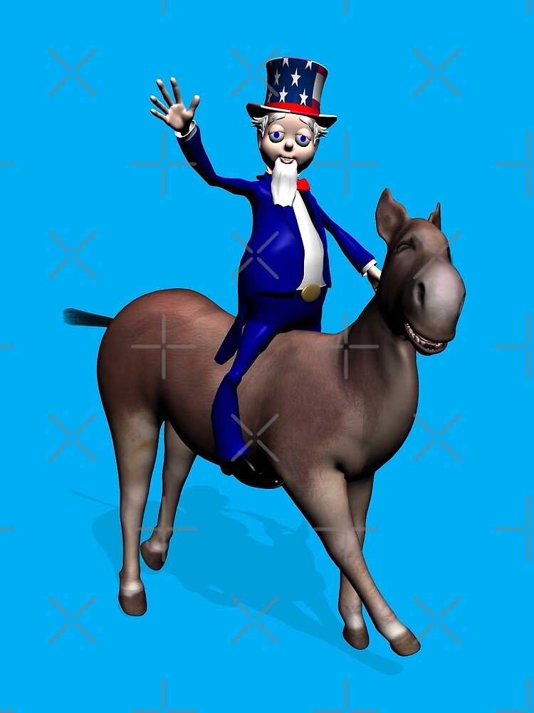"Uncle Sam Riding On Donkey" Drawstring Bag for Sale by Mythos57 ...