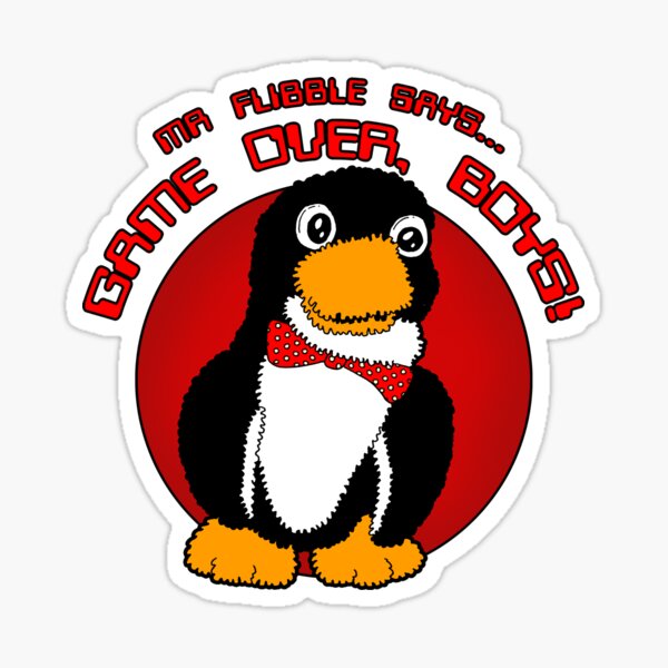 "Mr Flibble Says..." Sticker for Sale by Hackers | Redbubble