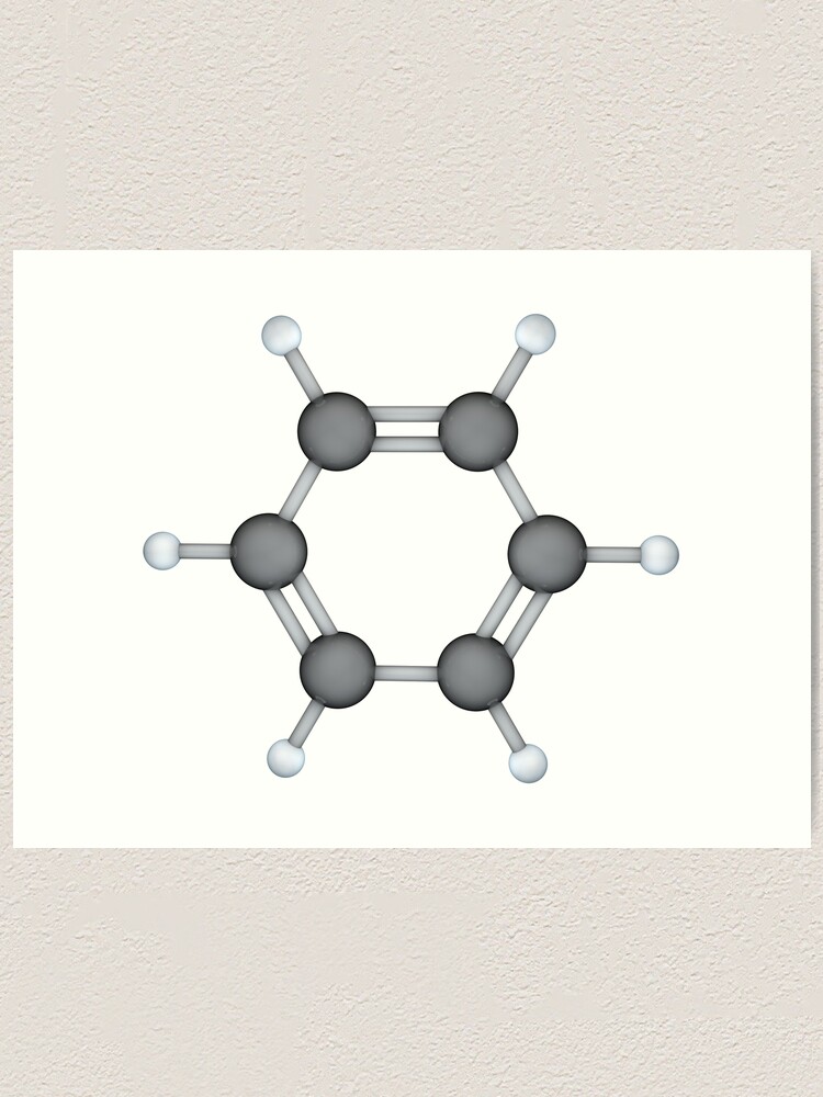 "Benzene model molecule. " Art Print for Sale by EEgnat | Redbubble