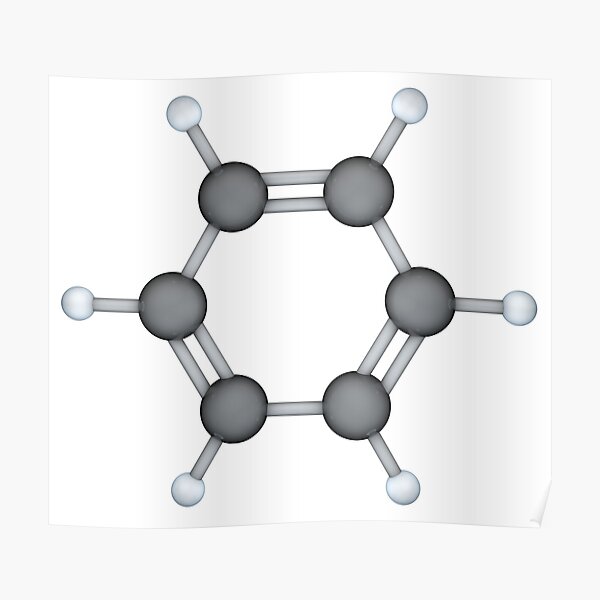 "Benzene model molecule. " Poster by EEgnat | Redbubble