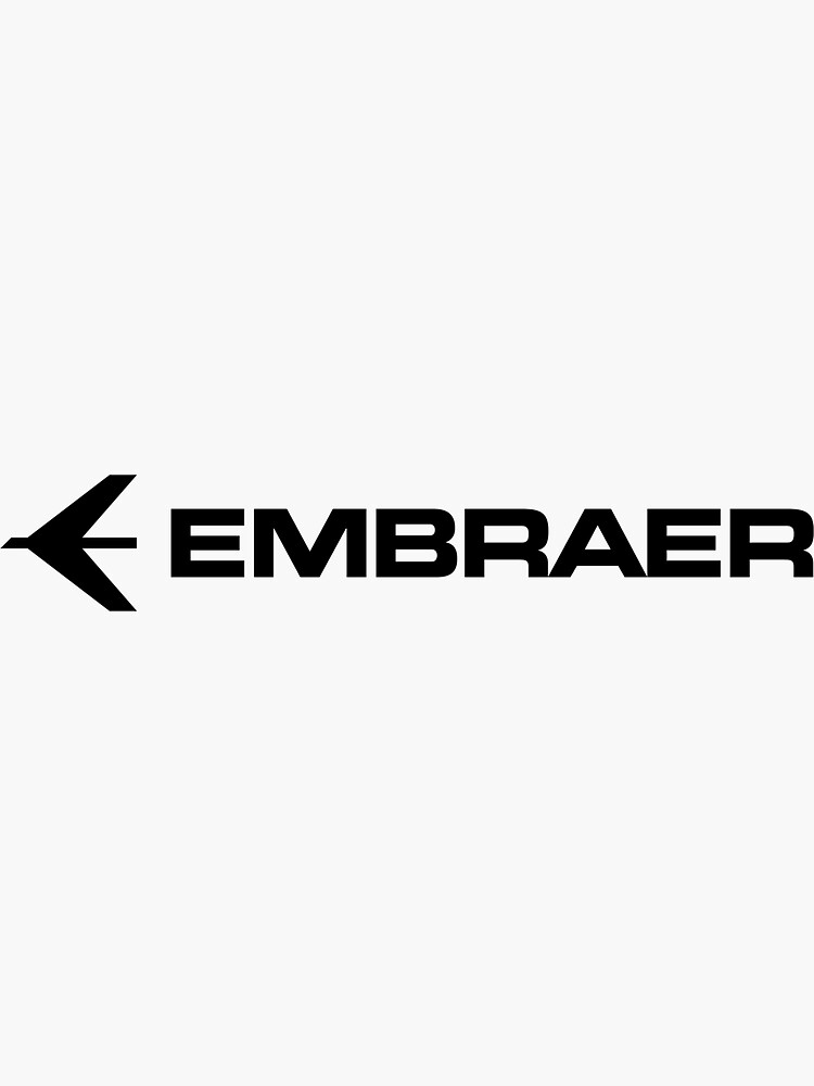 "embraer logo black" Sticker for Sale by GuyBergman | Redbubble